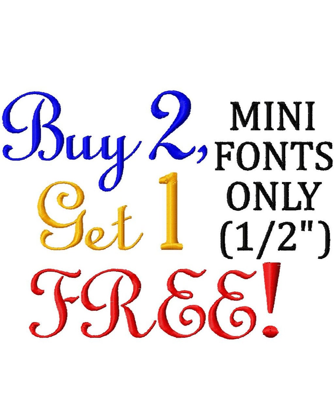 Buy ANY 2 MINI Fonts 1/2 Only Get 1 Mini Font FREE - Etsy