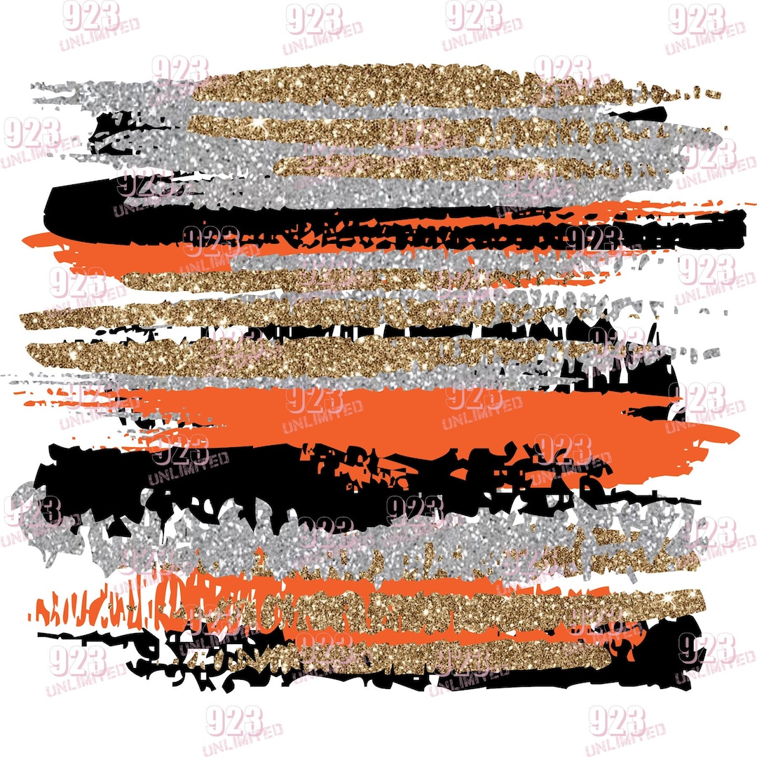 Brushes - Orange-black-gold-silver - Sublimation Design - Instant ...