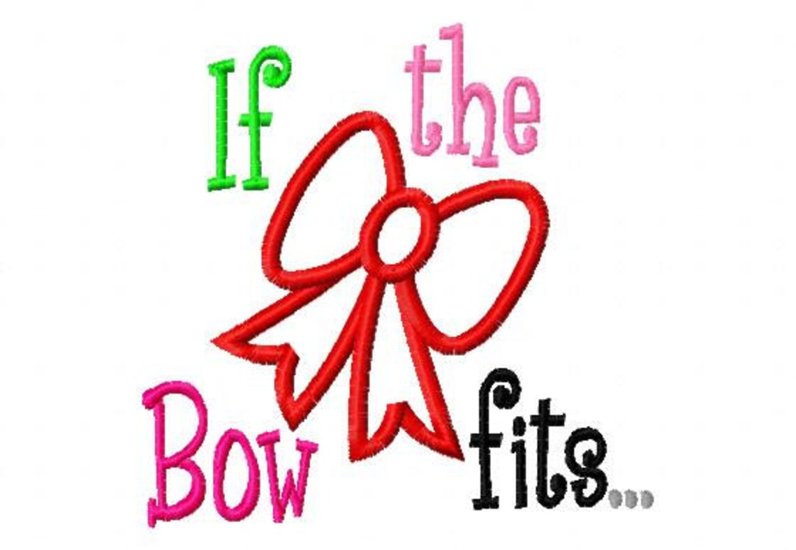 If the Bow fits Bow Applique Machine Embroidery Design 8 | Etsy