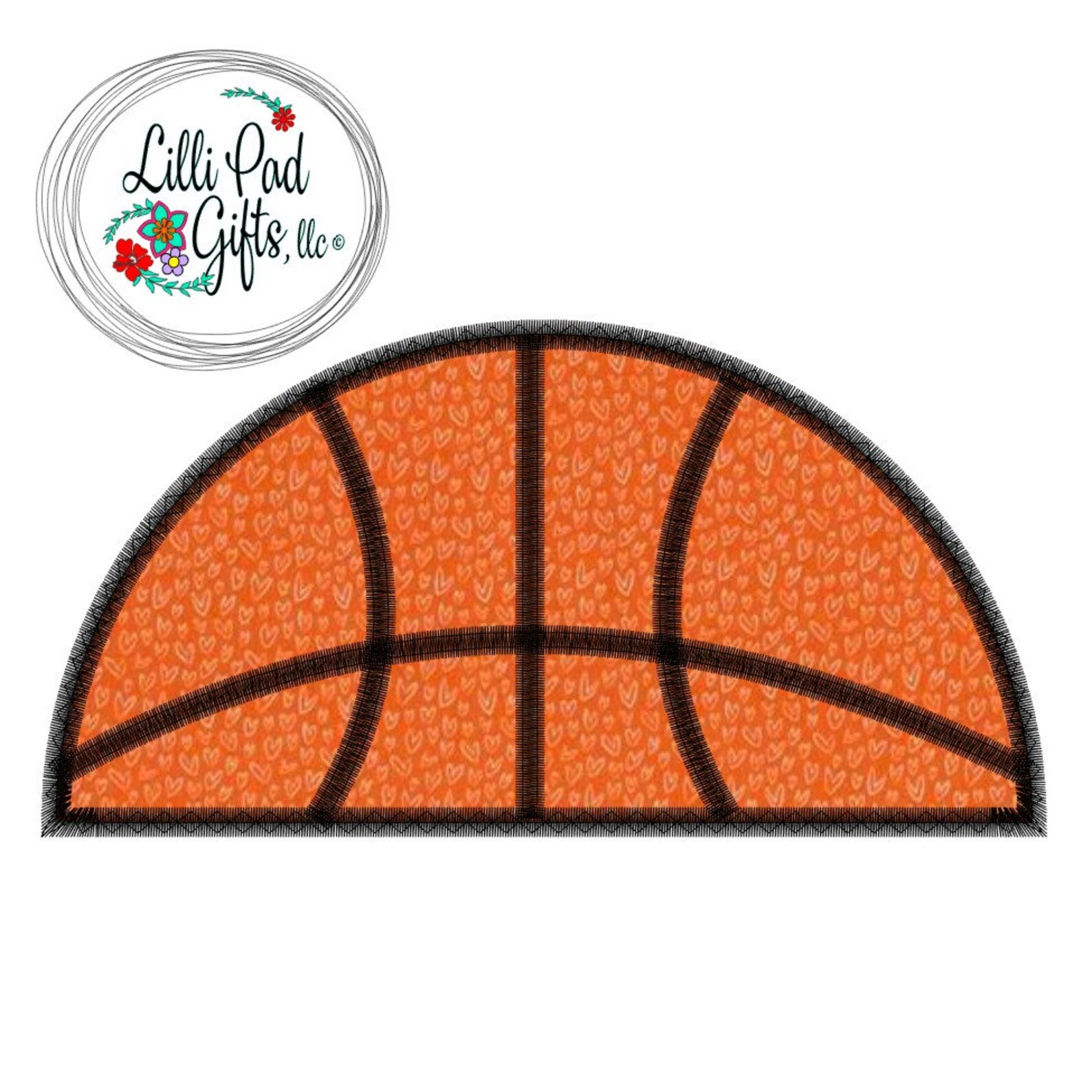 Basketball - Half - Applique - Machine Embroidery Design - 12 Sizes - 2 ...