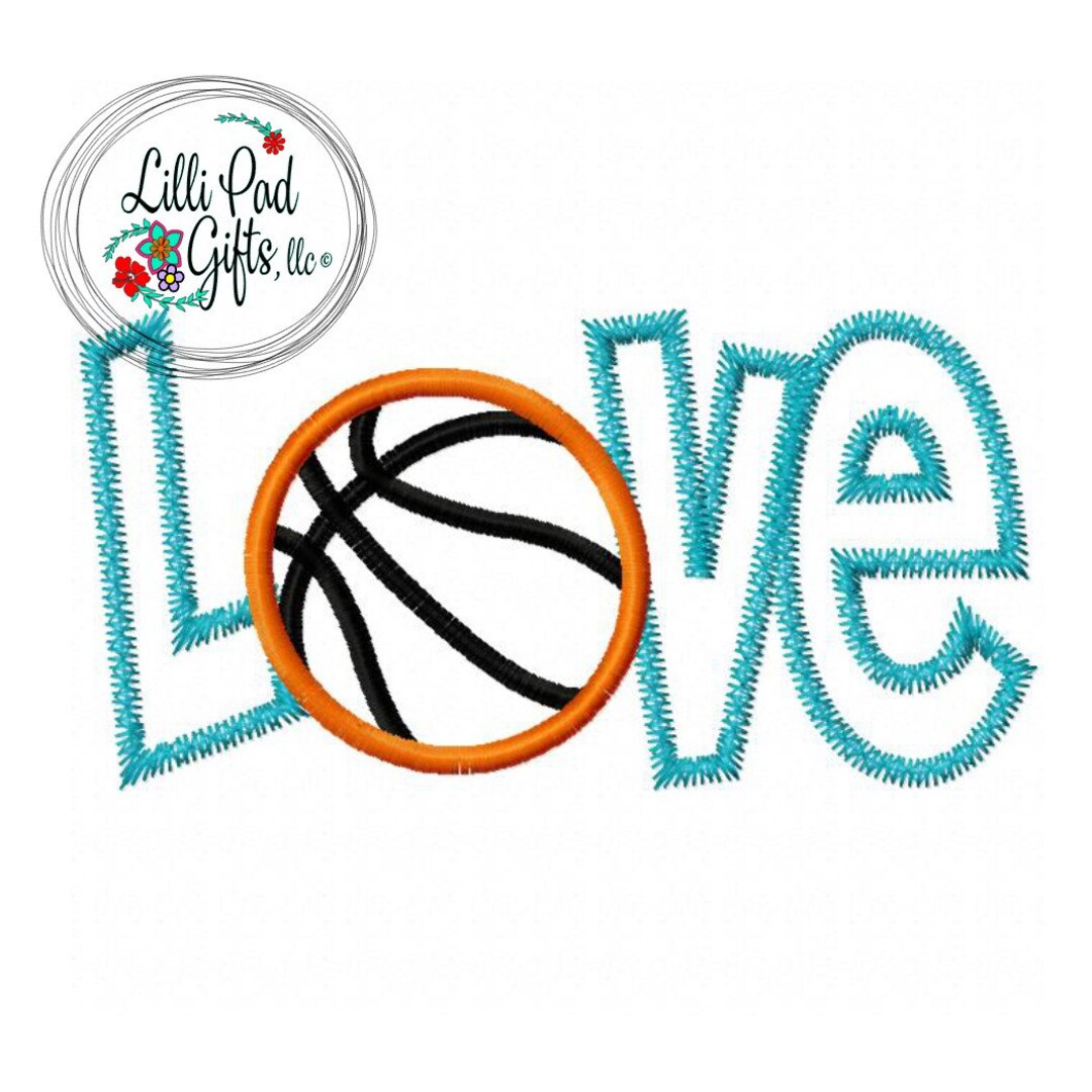 Love-basketball-zig Zag Applique - Machine Embroidery Design - 8 Sizes ...