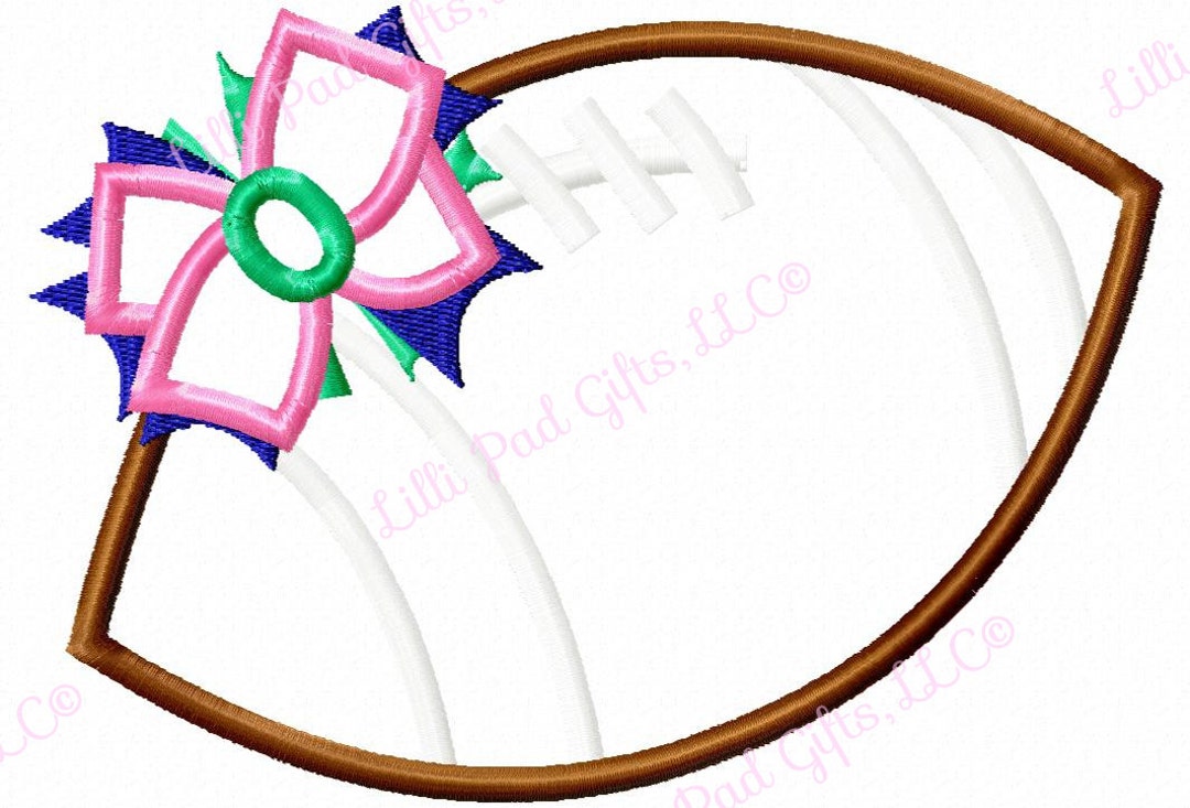 Football-bow - Applique - Machine Embroidery Design - 9 Sizes ...