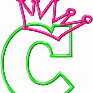 Princess Crown Applique Font Set - Machine Embroidery Design - 5 Sizes ...