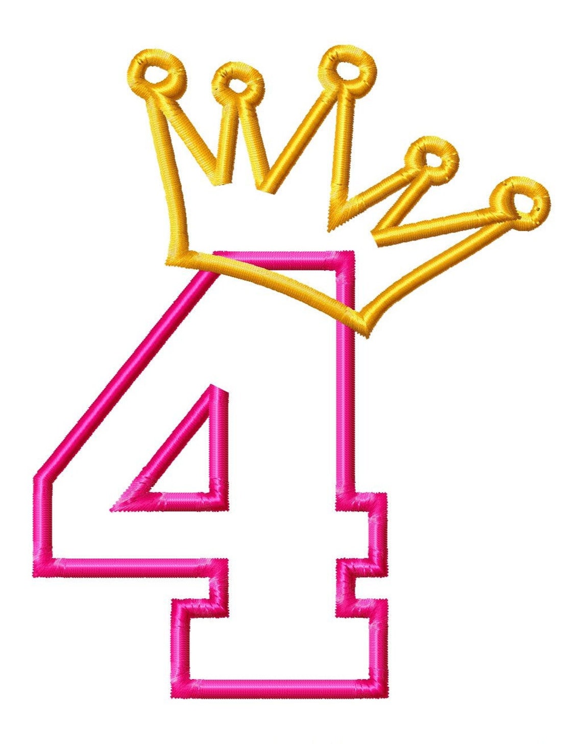 Princess Crown Birthday Numbers Applique Machine Embroidery - Etsy