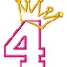 Princess Crown Birthday Numbers Applique Machine Embroidery Design 4 ...