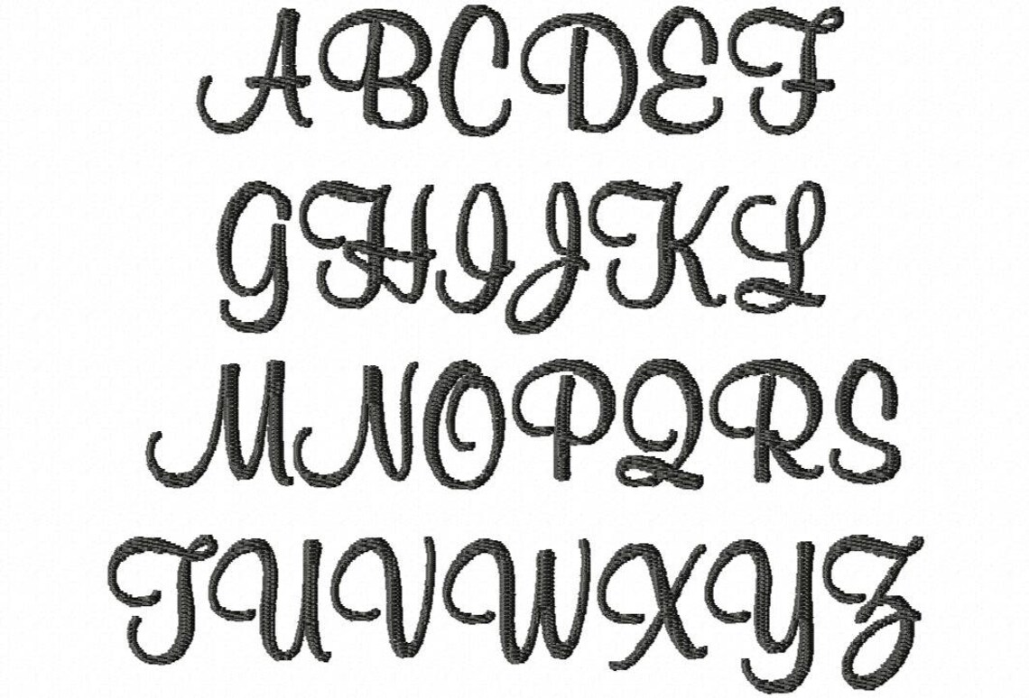 SUPER JUMBO Murphy Script Machine Embroidery Font Sizes | Etsy