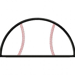 Baseball - Half - Applique - Machine Embroidery Design - 8 Sizes - 2 ...