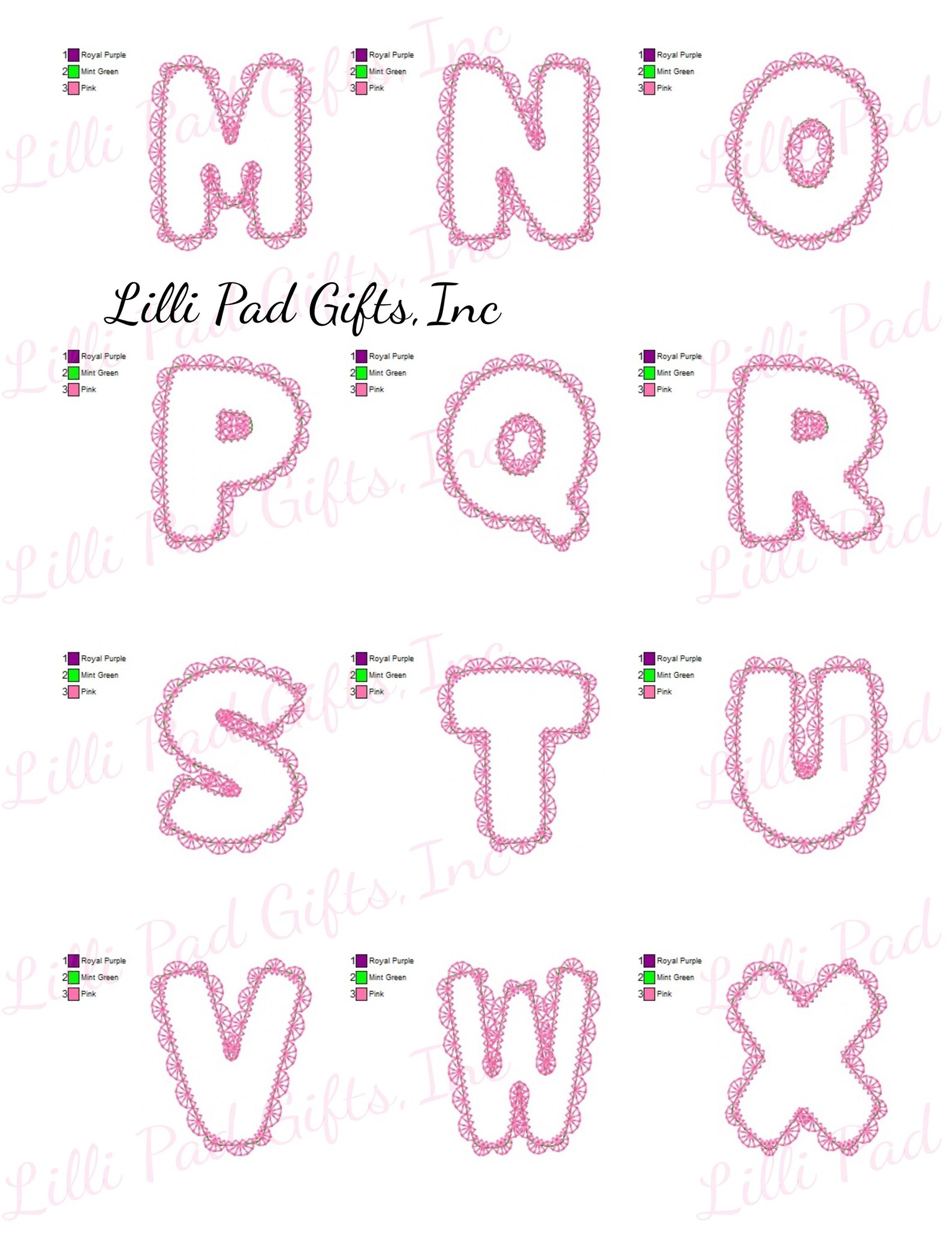 Lacey Applique Font Set - Machine Embroidery Design - 3" and 4" Instant ...
