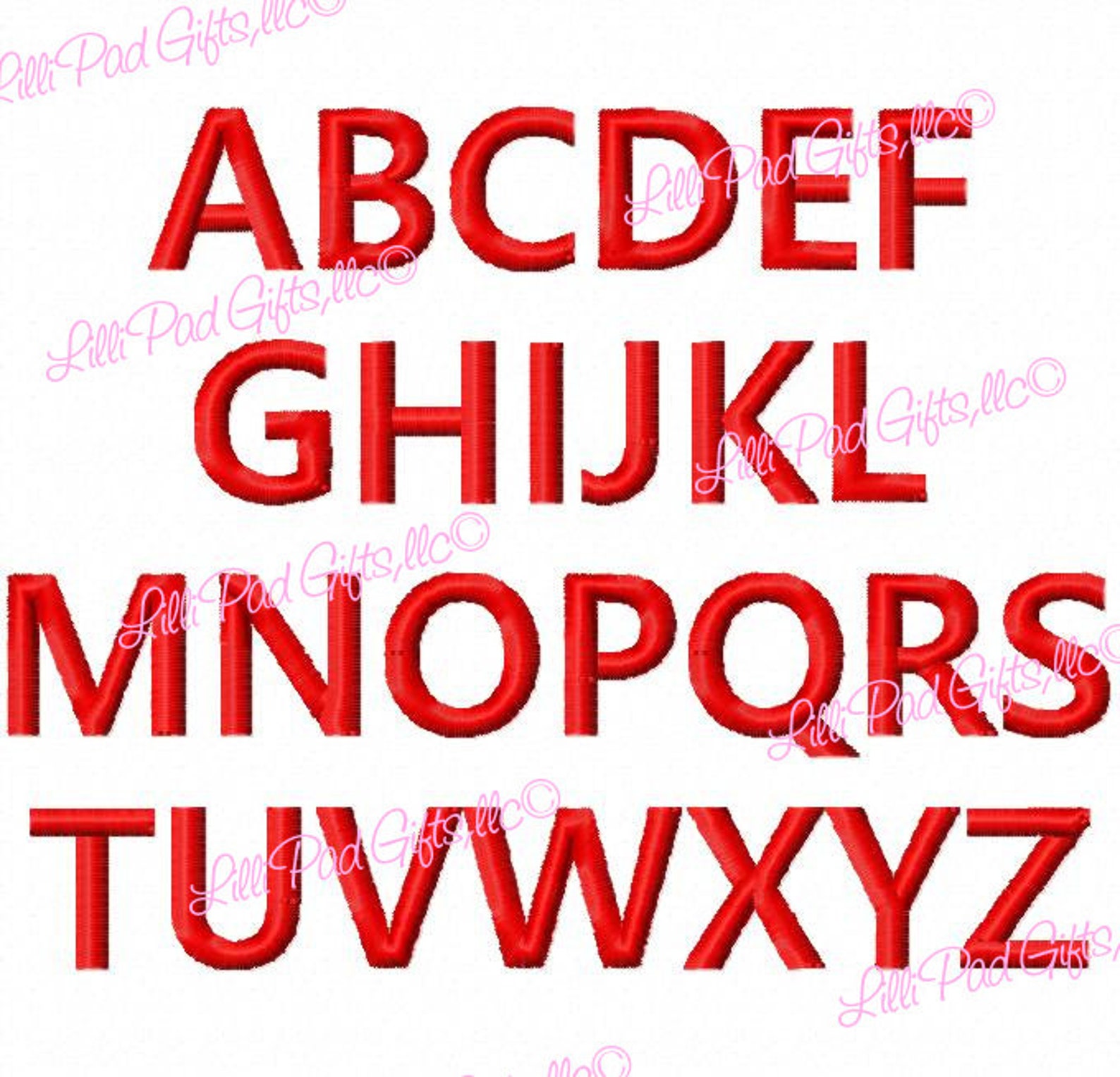 Mini Simple Block - Machine Embroidery Font - Sizes .5in. (half Inch ...