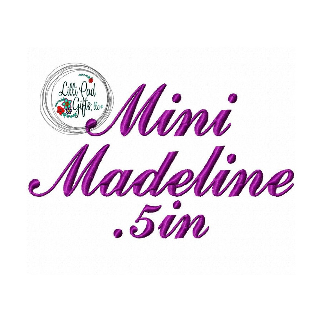 Mini Madeline- .5in. (half Inch) - Machine Embroidery Font - BUY 2 Get ...
