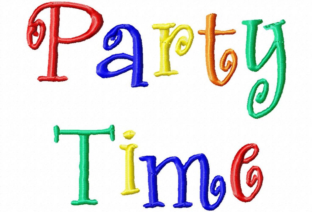 Party Time Machine Embroidery Font - Sizes 1",2",3", 4" BUY 2 Get 1 ...