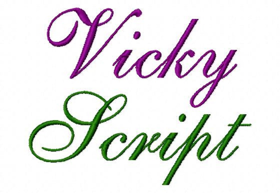 Vicky Script - Machine Embroidery Font - Sizes 1",2",3",4" BUY 2 Get 1 ...