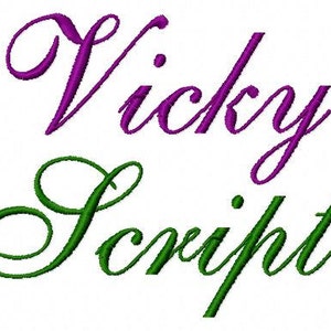 Vicky Script - Machine Embroidery Font - Sizes 1",2",3",4" BUY 2 Get 1 ...