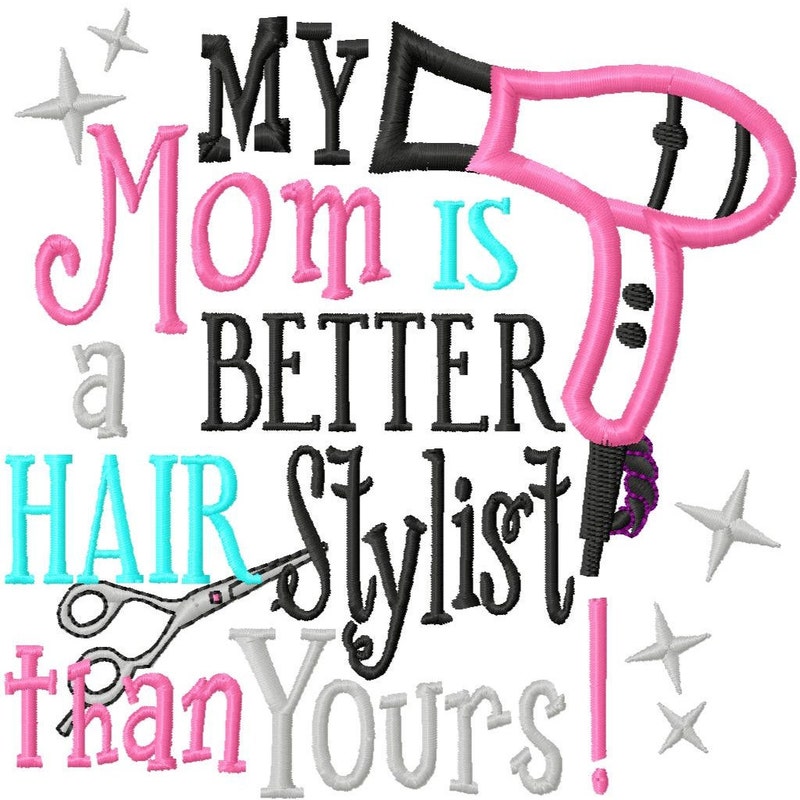Hair Stylist Embroidery Design - Etsy