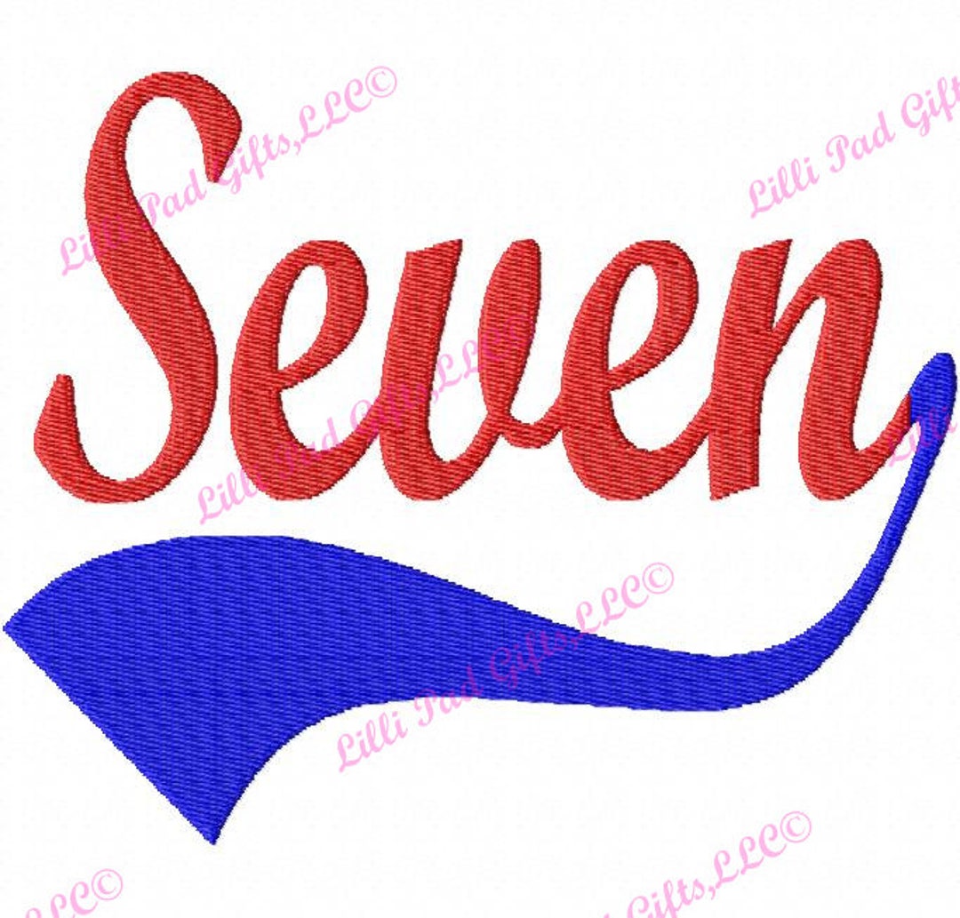 Baseball Swoosh - Seven - Machine Embroidery Design - 13 Sizes ...