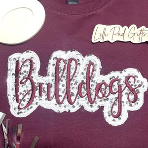 Bulldogs-script-outline Applique - Machine Embroidery Design - 8 Sizes ...
