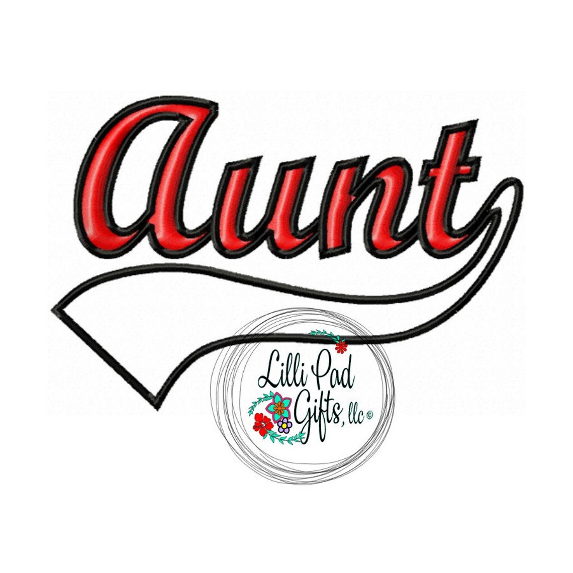 Aunt Swoosh Outline Machine Embroidery Design 4 Sizes - Etsy