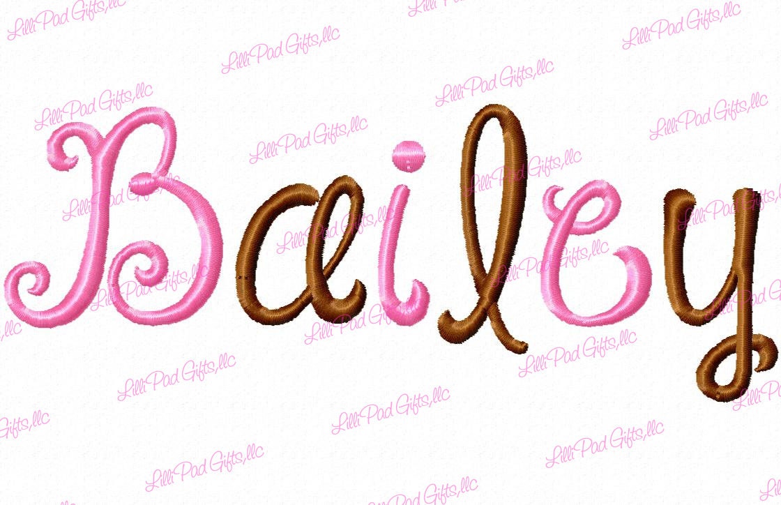 Bailey Machine Embroidery Font BX Sizes | Etsy