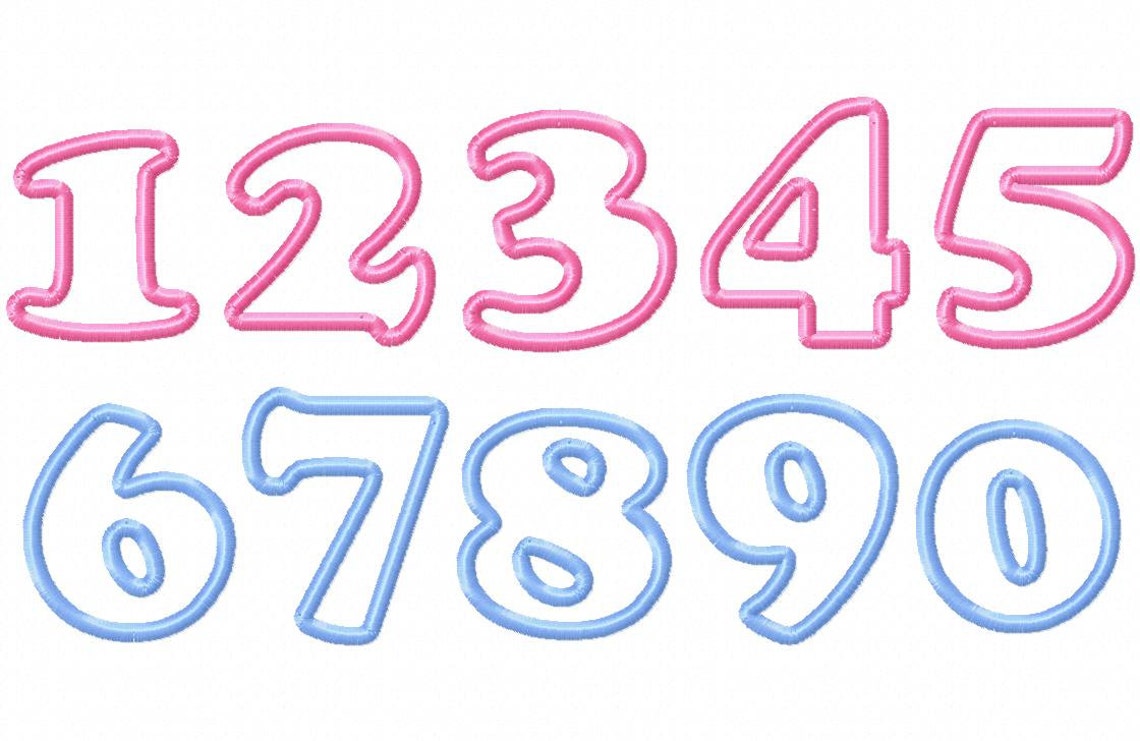 Cute Baby Applique Numbers - 2",3",4" and 4x4 Hoop - Machine Embroidery ...