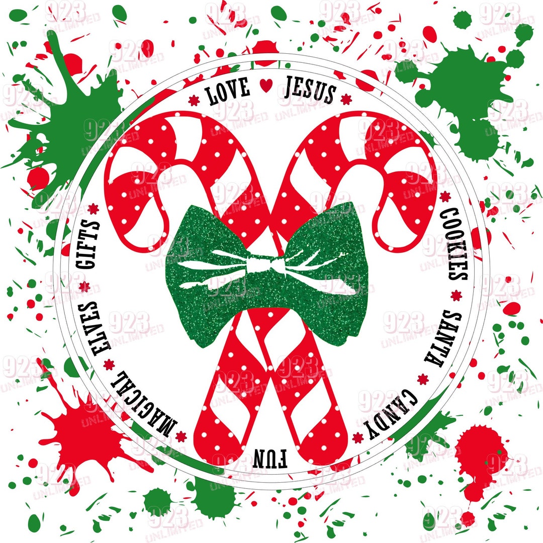 Candy Cane-circle - Splatter - Christmas Design - Sublimation Design ...