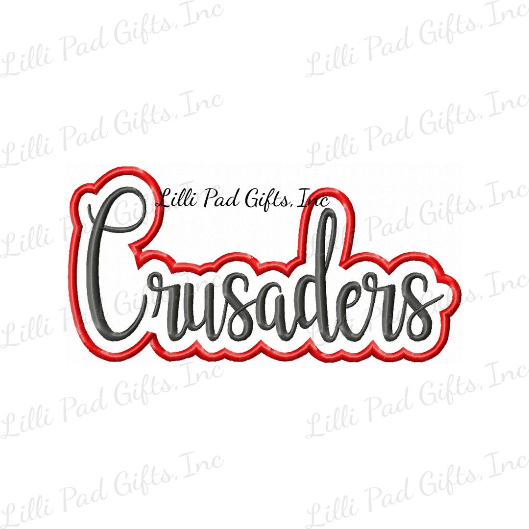 Crusaders-script-outline Applique - Machine Embroidery Design - 12 ...