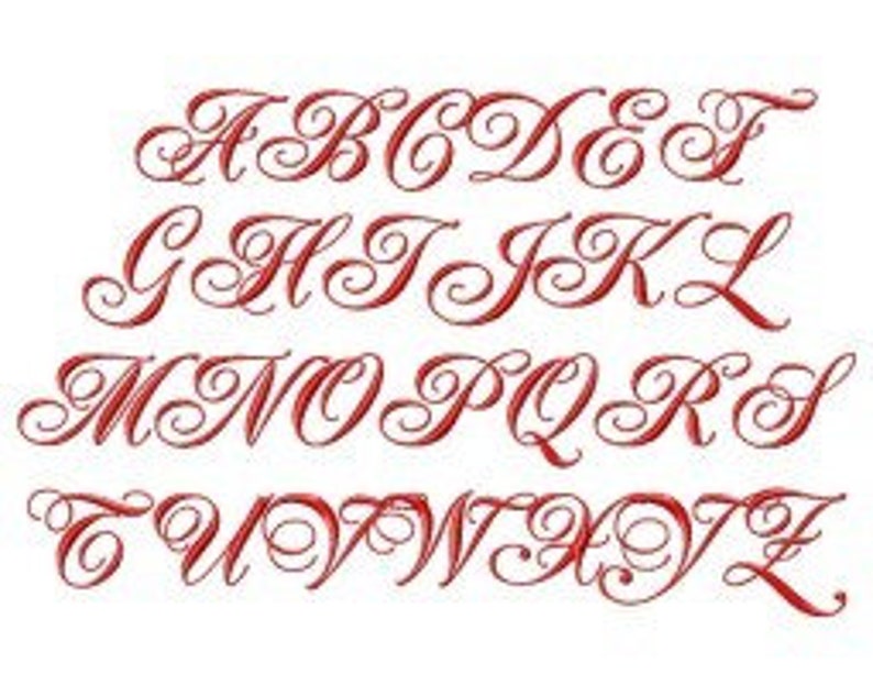 SUPER X Jumbo Fancy Script Machine Embroidery Font - Sizes 10", 11 ...