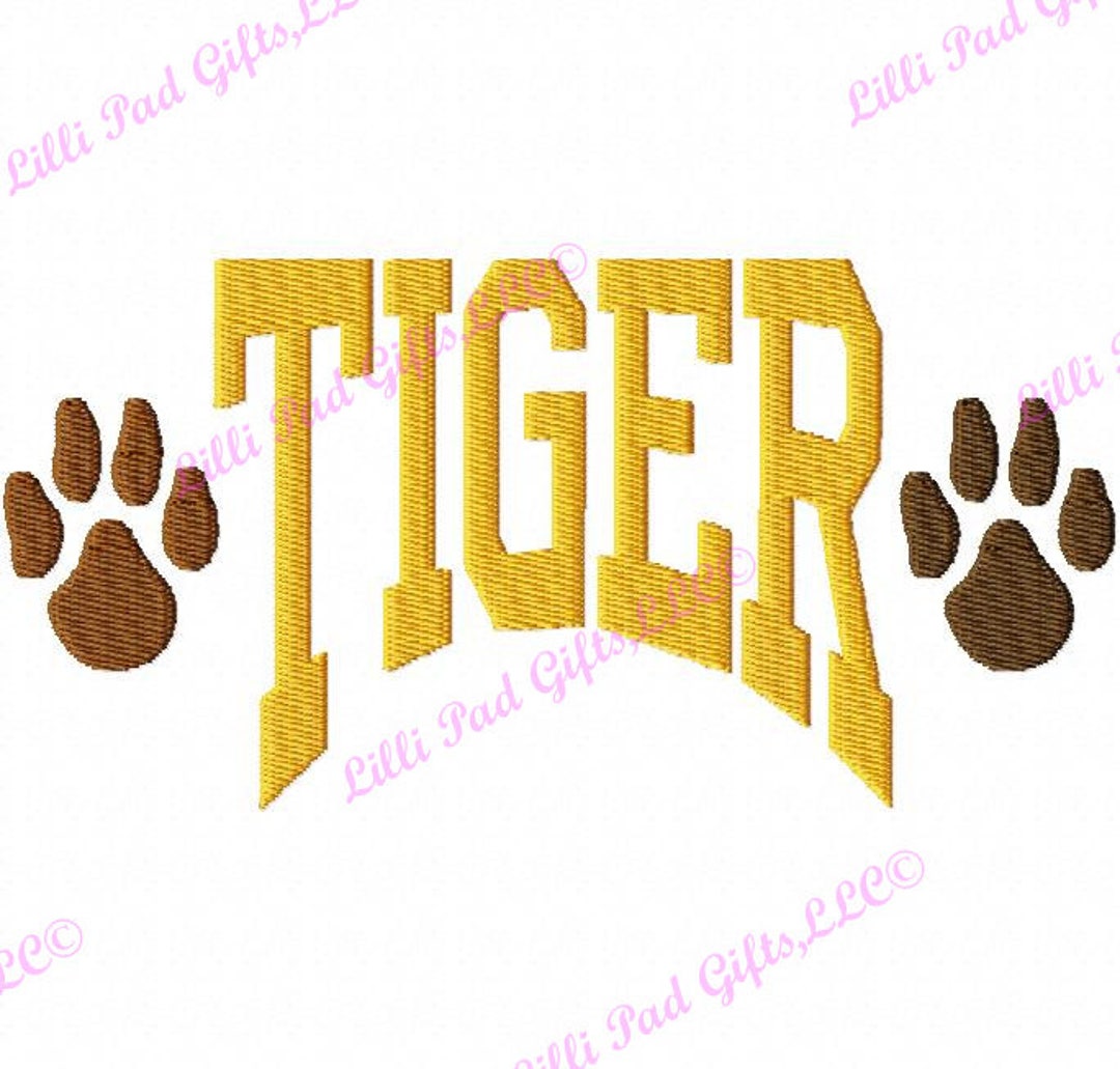 TIGER- Arched - Paw Prints - Embroidery Design - 13 Sizes, Tiger ...