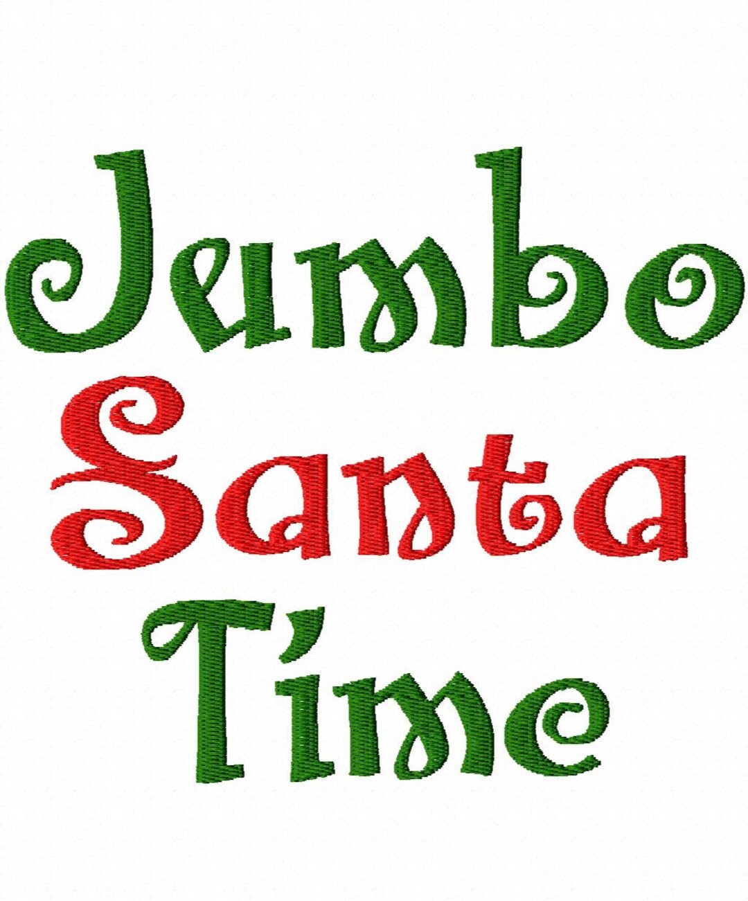 JUMBO Santa Time Machine Embroidery Font - Sizes 5",6",7" BUY 2 Get 1 ...