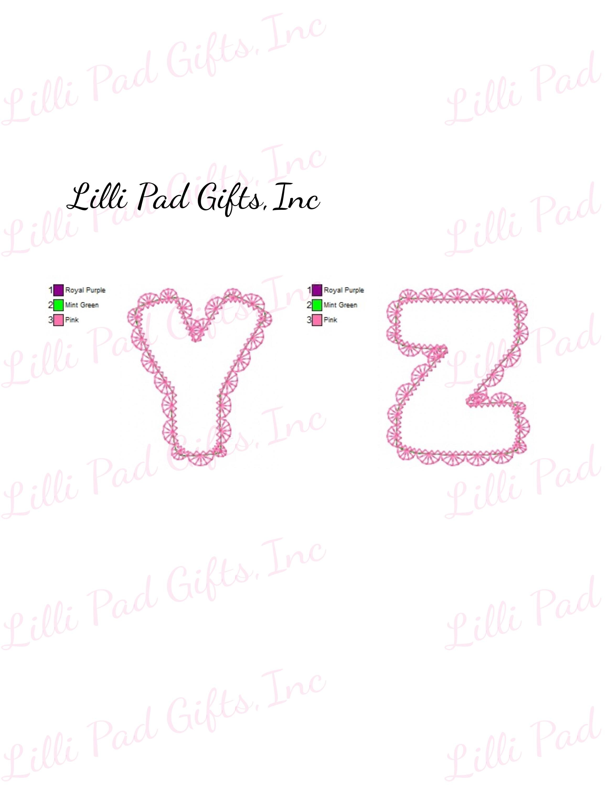 Lacey Applique Font Set - Machine Embroidery Design - 3" and 4" Instant ...