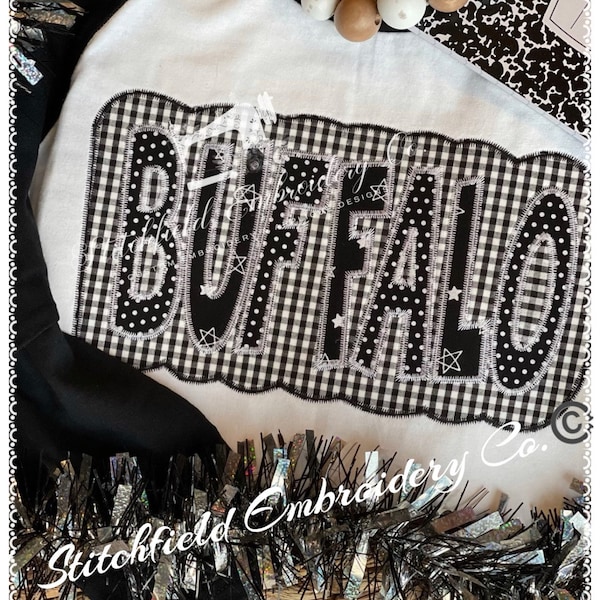 Buffalo Applique Design - Etsy