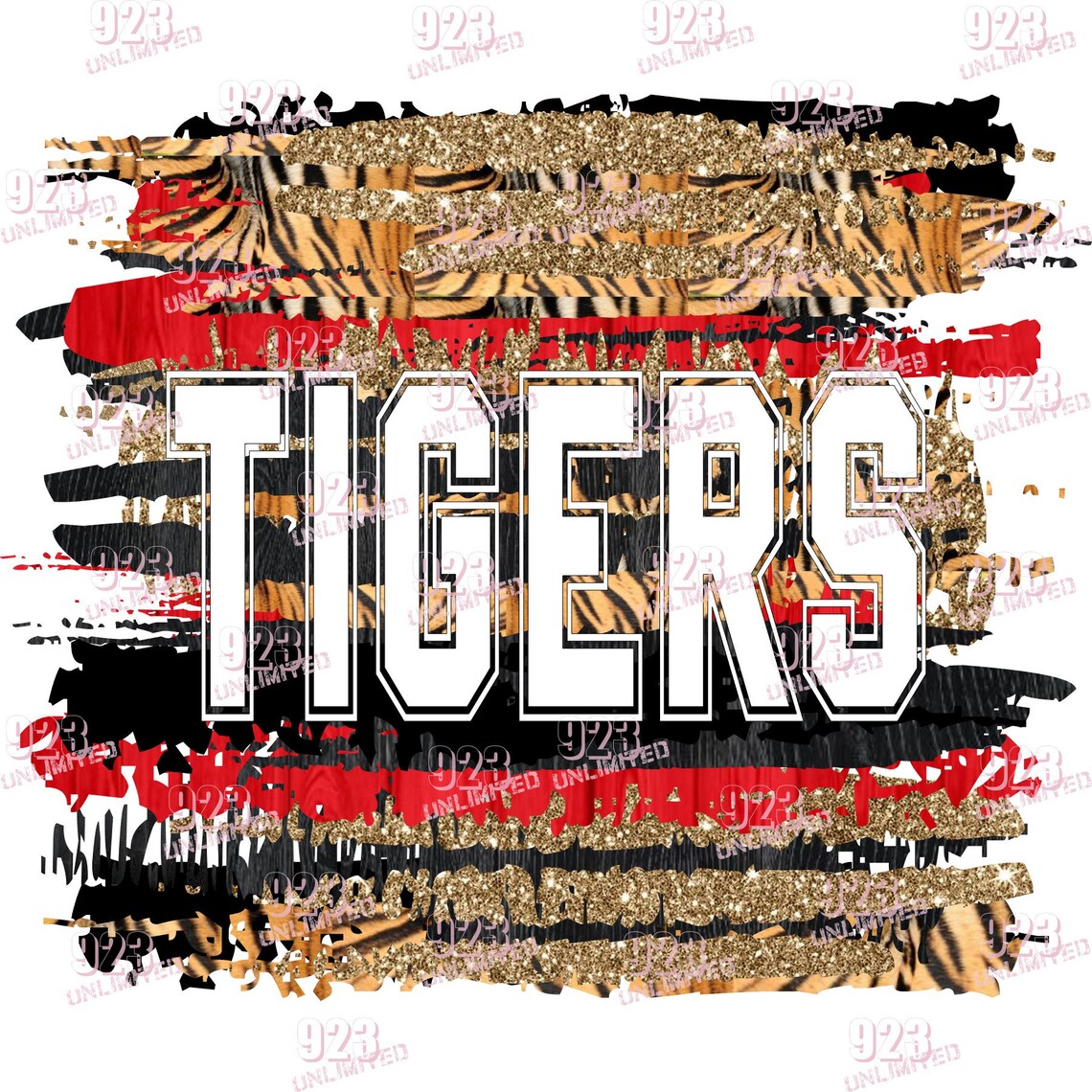 Tigers-red and Black Sublimation Design Instant Download Tigers, Tigers ...