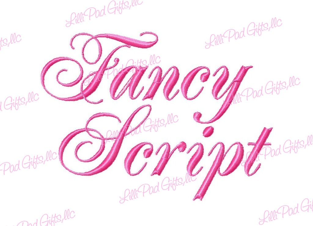 Fancy Script Machine Embroidery Font BX Sizes | Etsy