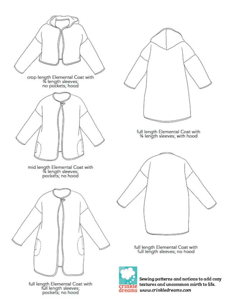 Elemental Coat PDF Sewing Pattern - Etsy Australia