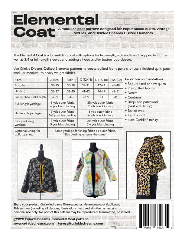 Elemental Coat PDF Sewing Pattern - Etsy Canada