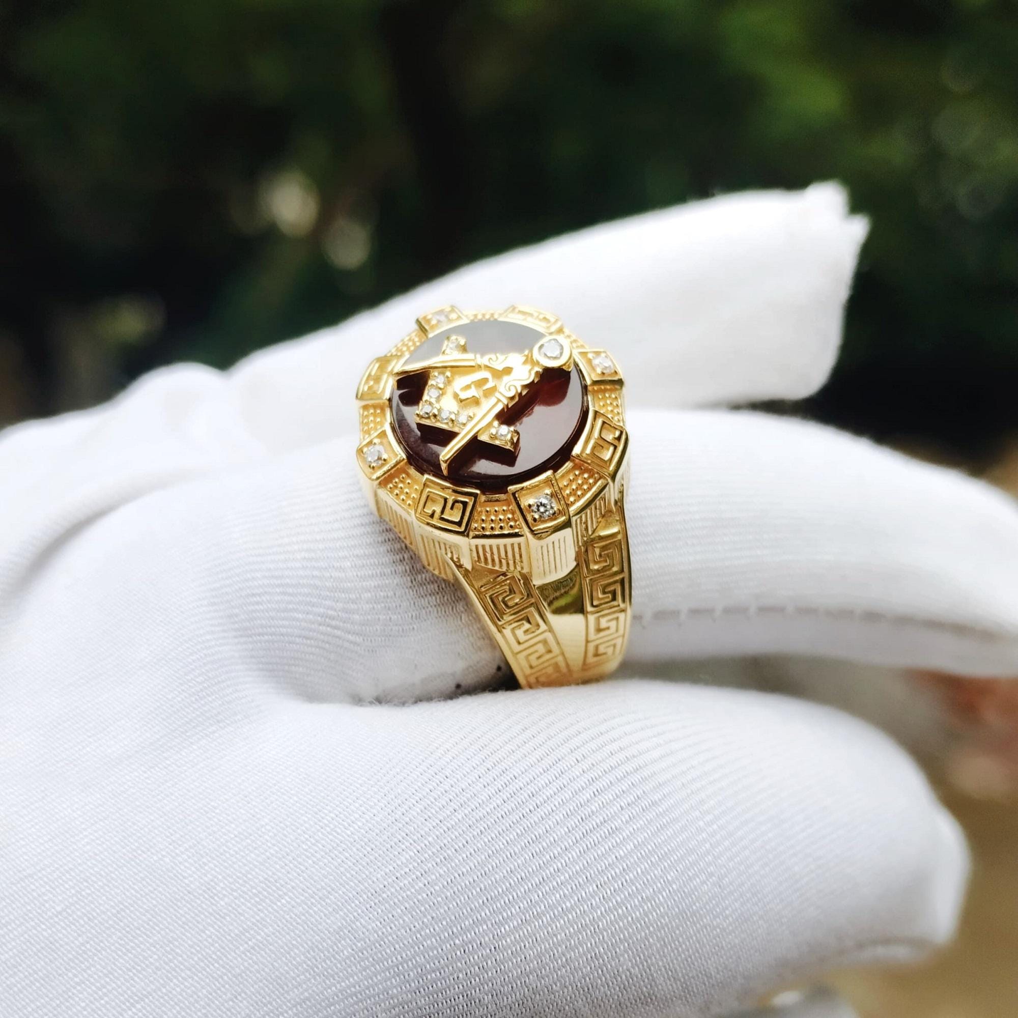 Sterling Silver Freemason Band Ring, Handmade Masonic Jewelry - Etsy