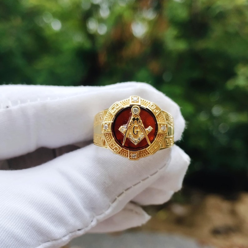 Sterling Silver Freemason Band Ring, Handmade Masonic Jewelry - Etsy