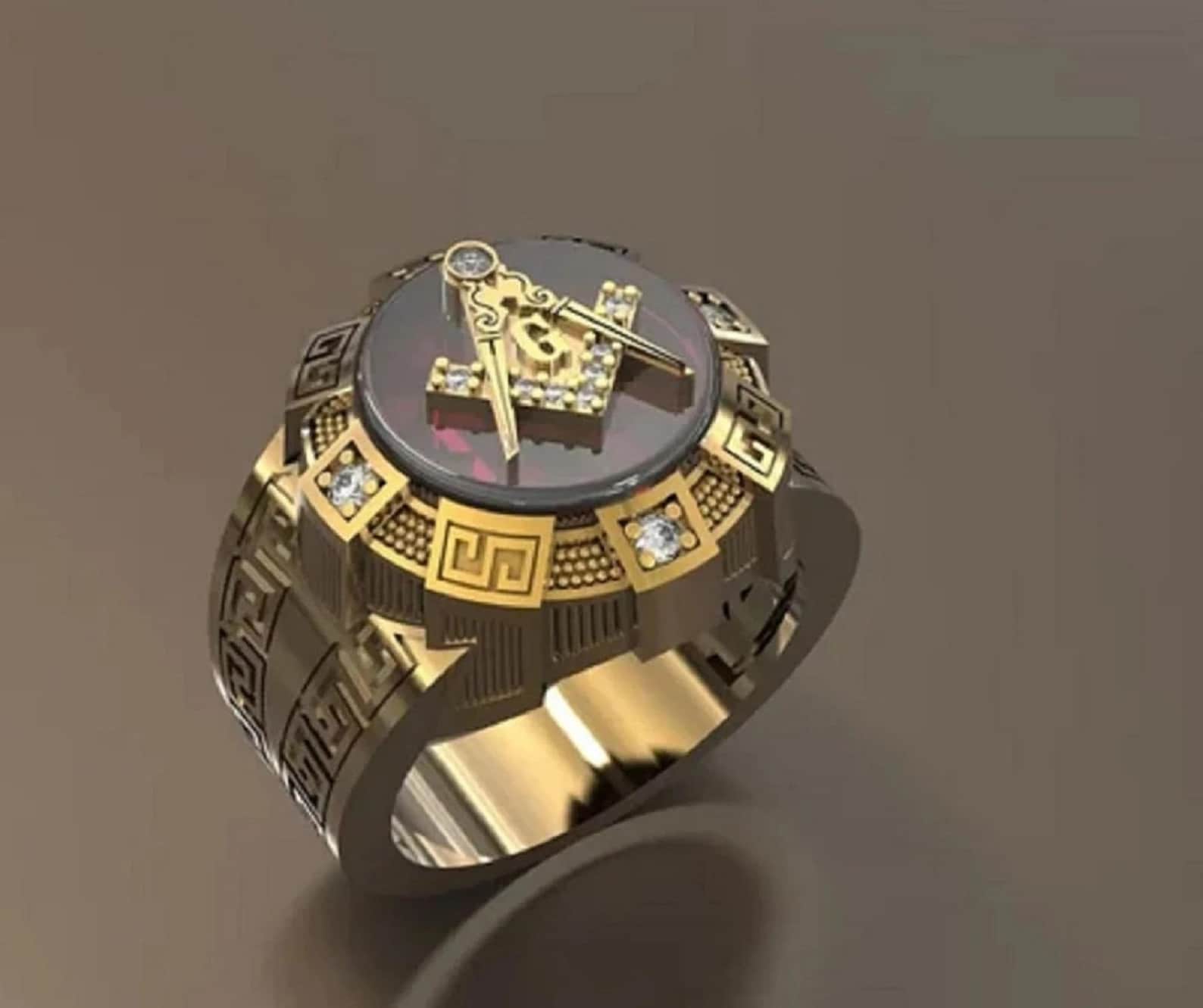 Sterling Silver Freemason Band Ring, Handmade Masonic Jewelry - Etsy