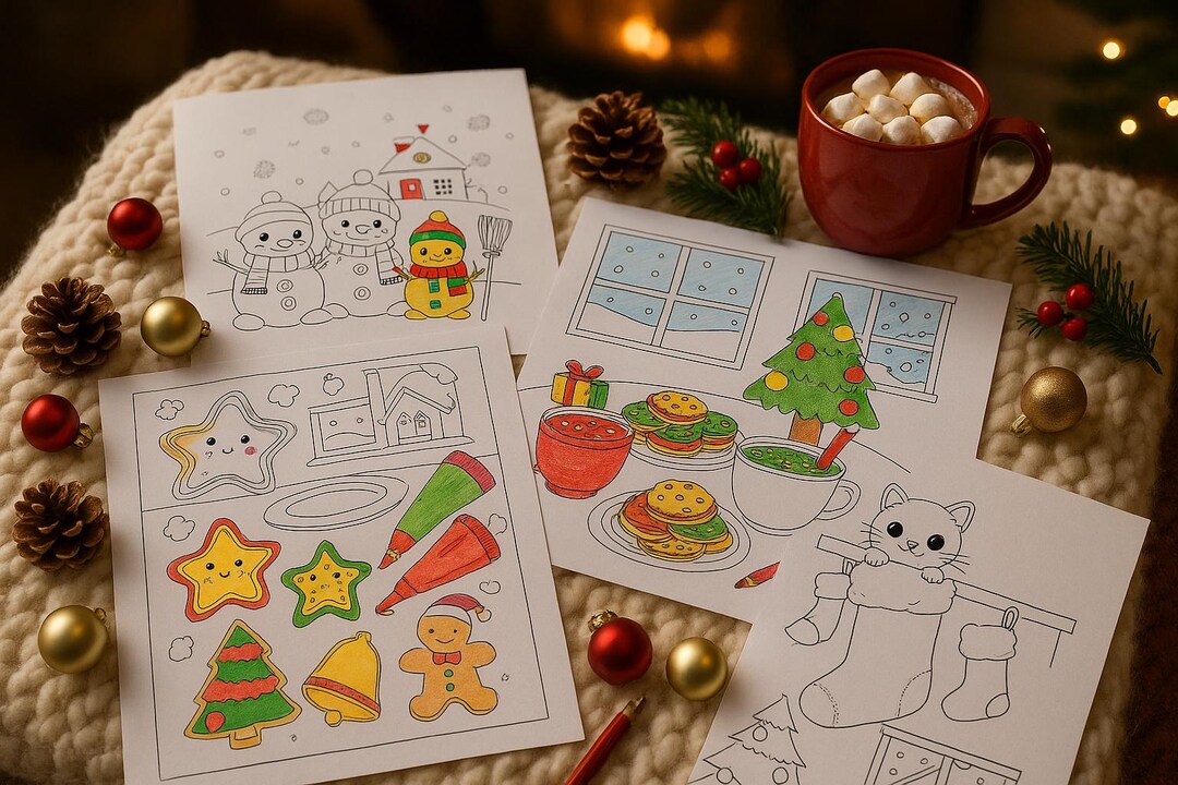 50 Christmas Coloring Pages for Kids | Easy Holiday Printables: Santa ...