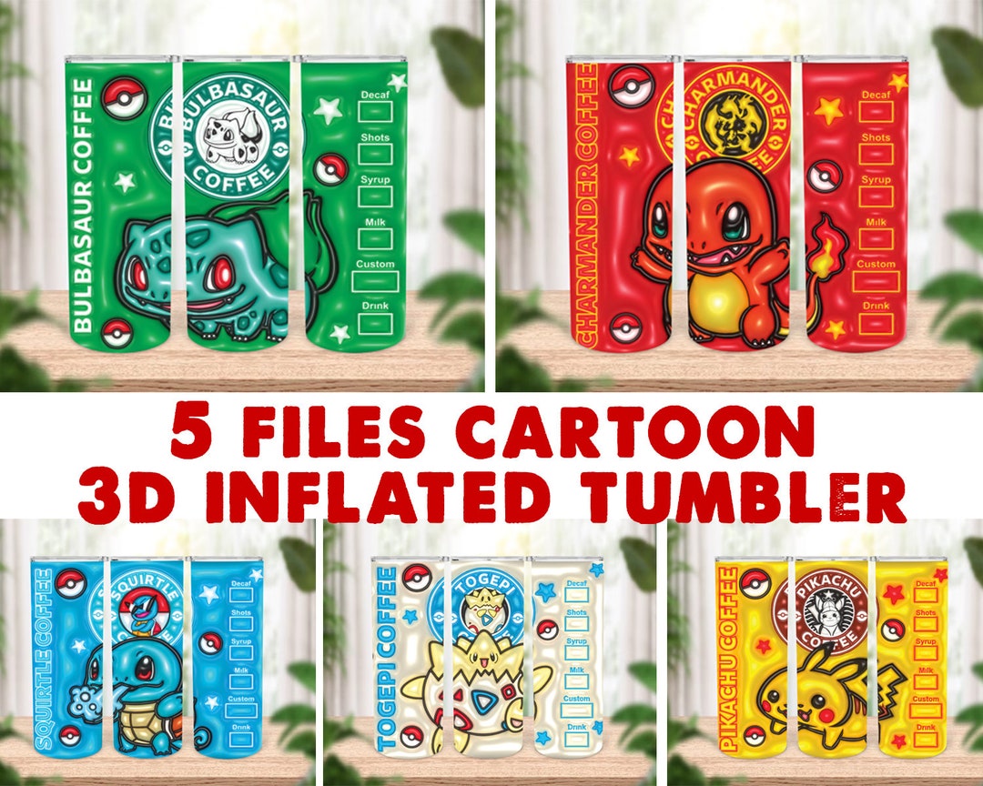 3D Inflated Cartoon Characters Bundle 20oz Skinny Tumbler - Etsy