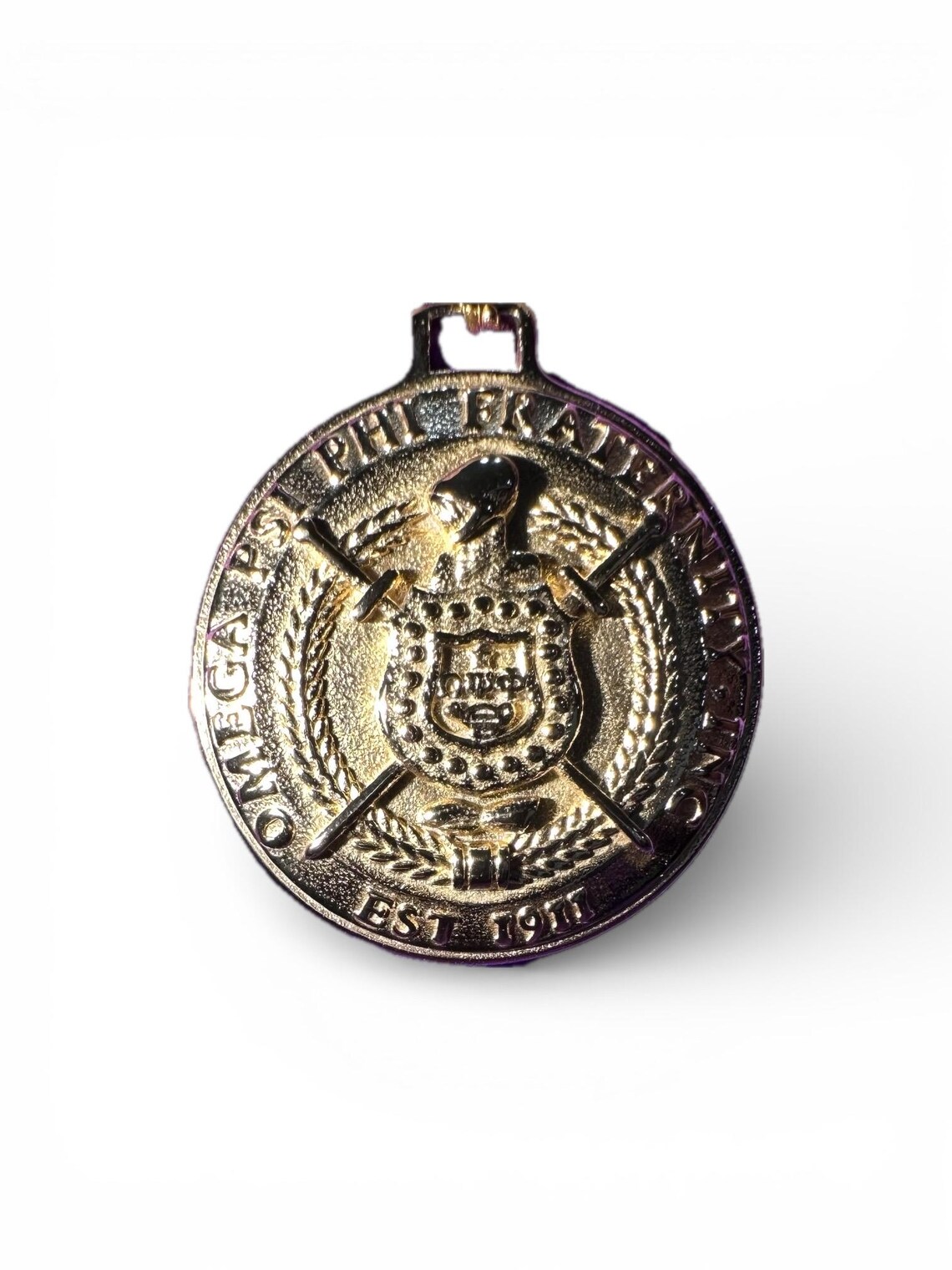 Omega Psi Phi Gold Qlassic Escutcheon Necklace | Purple & Gold 1911 ...