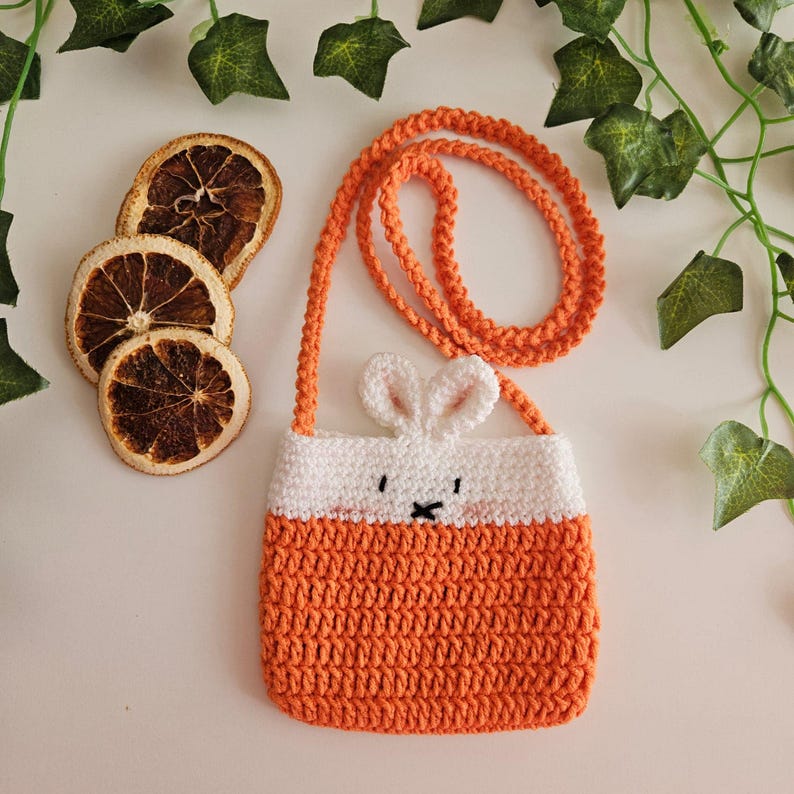Cute Bunny Crochet Bag, Handmade Rabbit Purse for Kids, Soft Cotton ...
