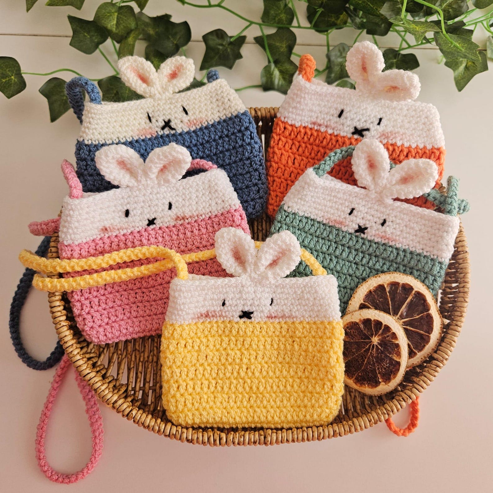 Cute Bunny Crochet Bag, Handmade Rabbit Purse for Kids, Soft Cotton ...