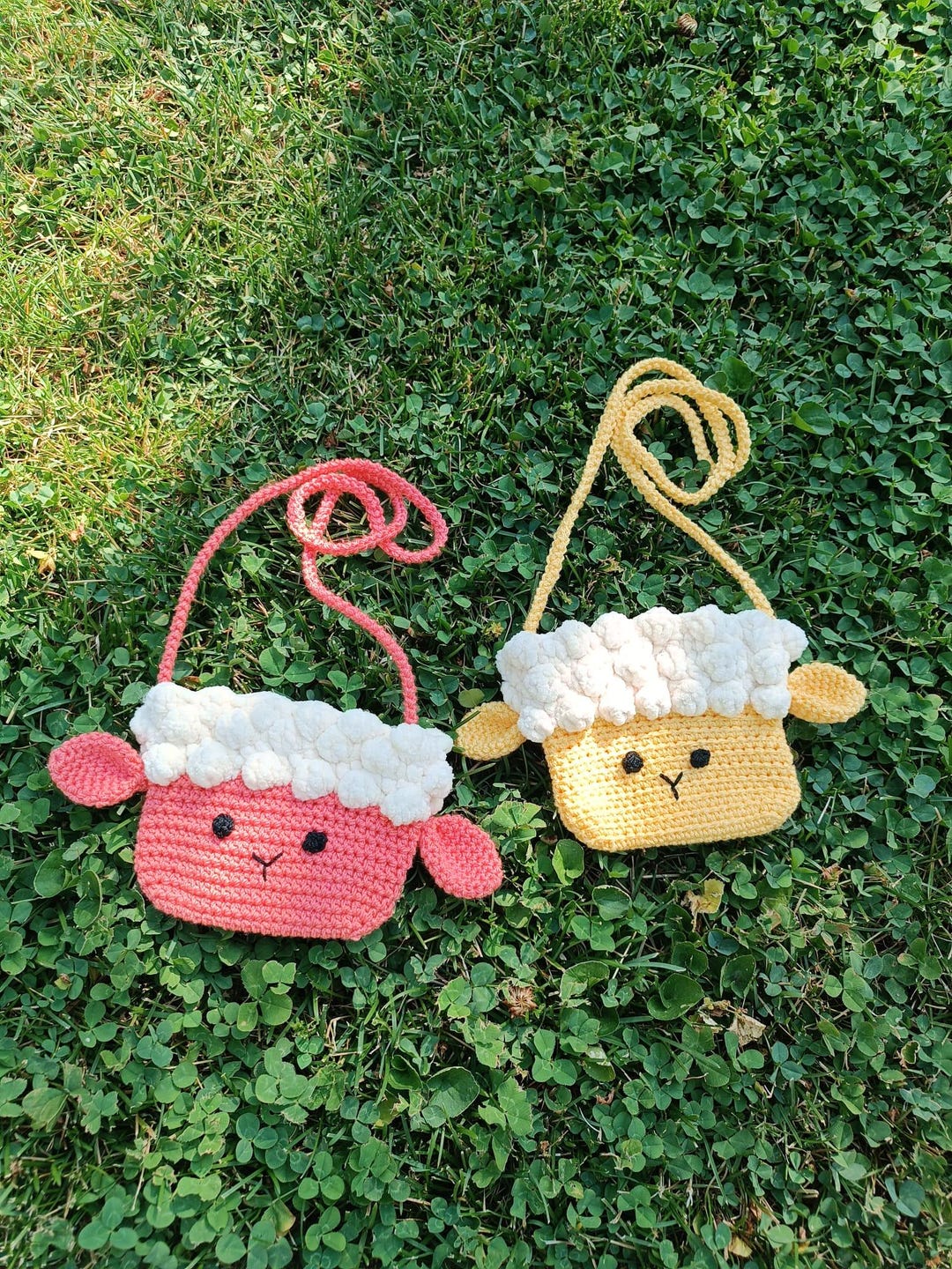 Crochet Plush Sheep Purse, Handmade Animal Crossbody Bag, Cute Yellow ...