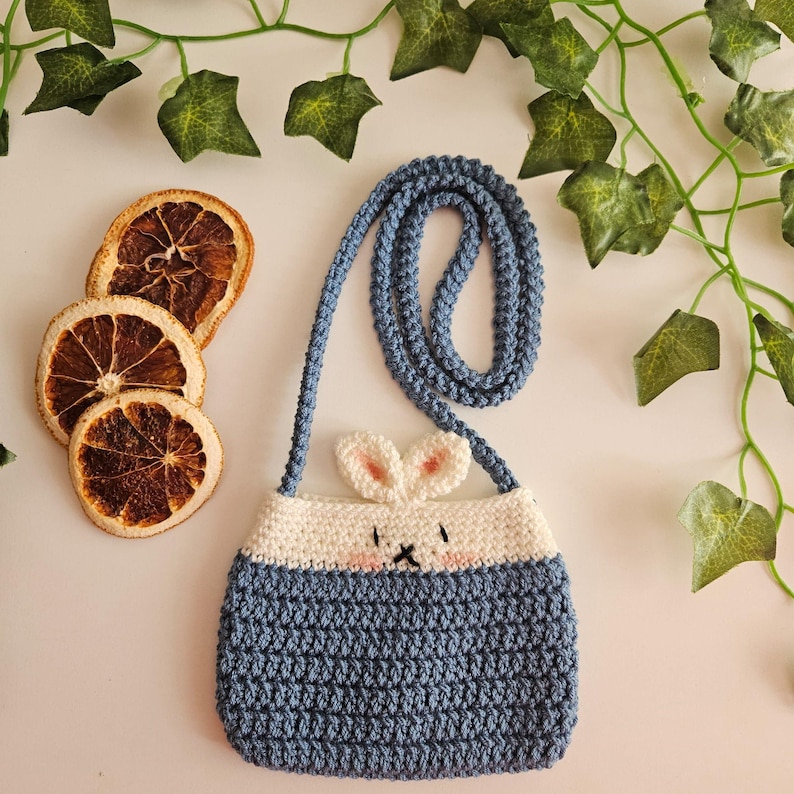 Cute Bunny Crochet Bag, Handmade Rabbit Purse for Kids, Soft Cotton ...