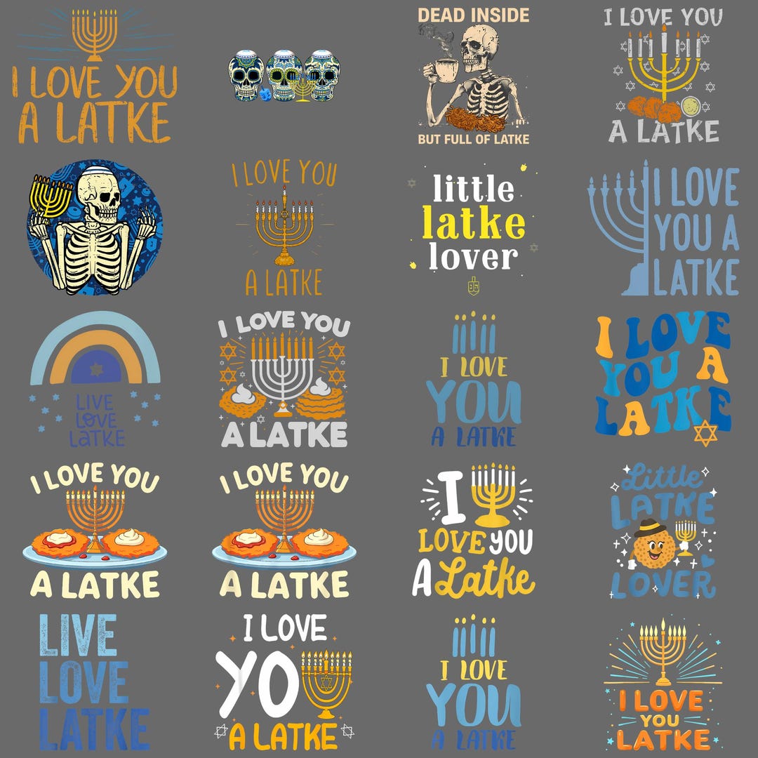 I Love You A Latke PNG - Funny Jewish Holiday Clipart, Hanukkah ...