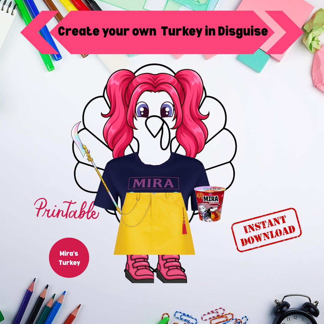 KPOP Mira Turkey Disguise, Thanksgiving Kids Activity and Craft Kit ...