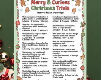 Fun Facts Christmas Trivia Game Friendsmas Game Kids Winter Class Party ...