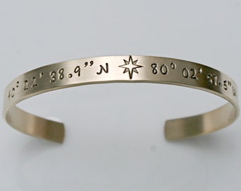 Coordinate Bracelet Location Jewelry Gold Bracelet | Etsy