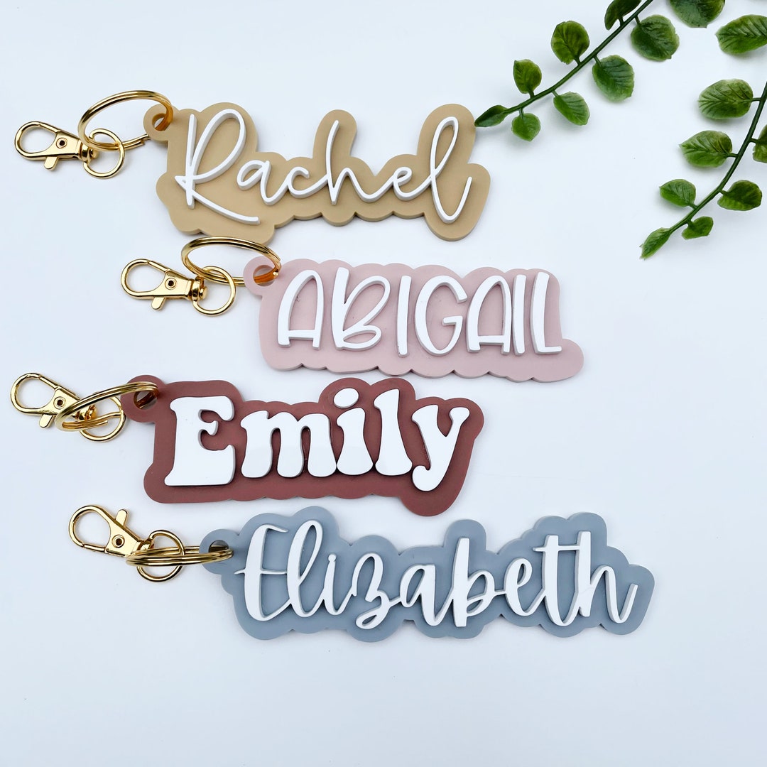 Custom Acrylic Name Keychain, Personalized Backpack Tag - Etsy