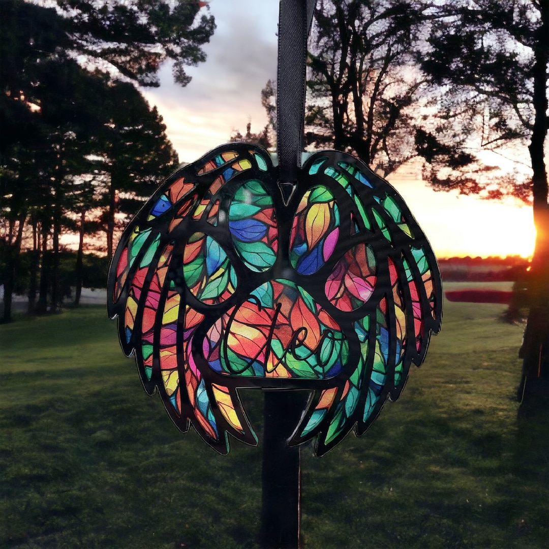 Pet Memorial Sun Catcher - Rainbow Bridge Sun Catcher - Pet Loss Gift ...